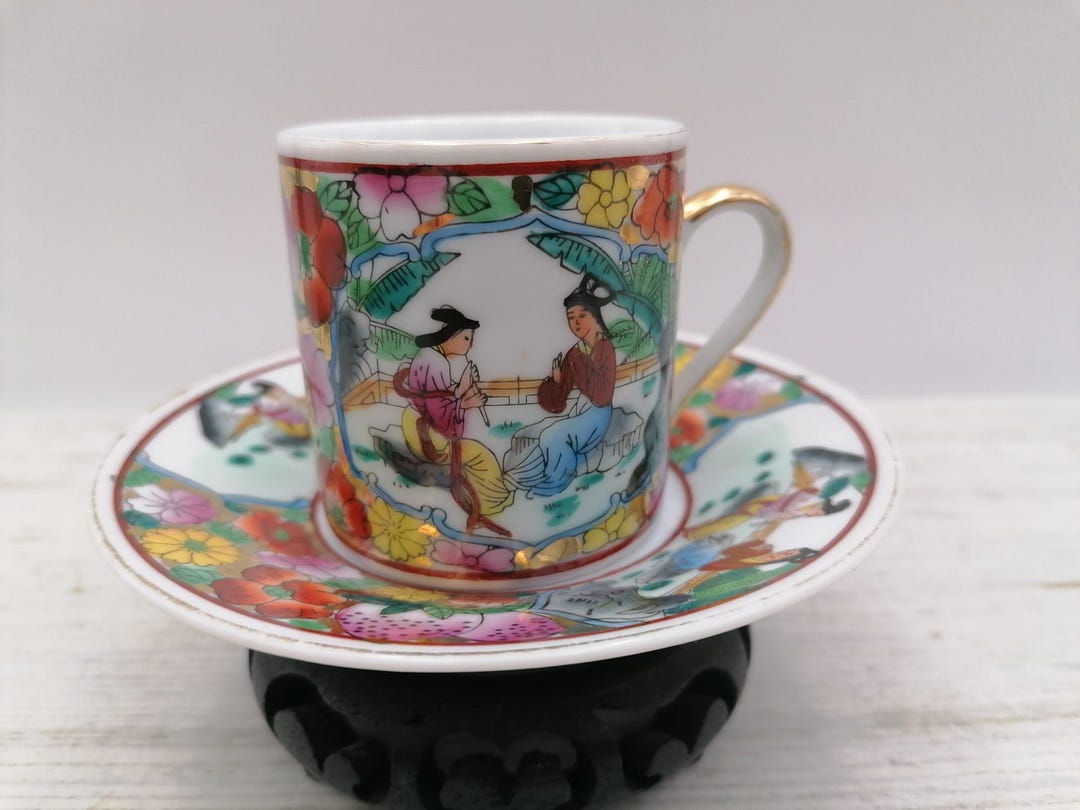 Japanese Coffee Cup With Saucer, Oriental Coffee Set, Unique Coffee Set ...