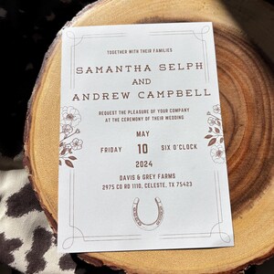 Rustic Western Wedding Invitation Template: Editable Canva Design ...