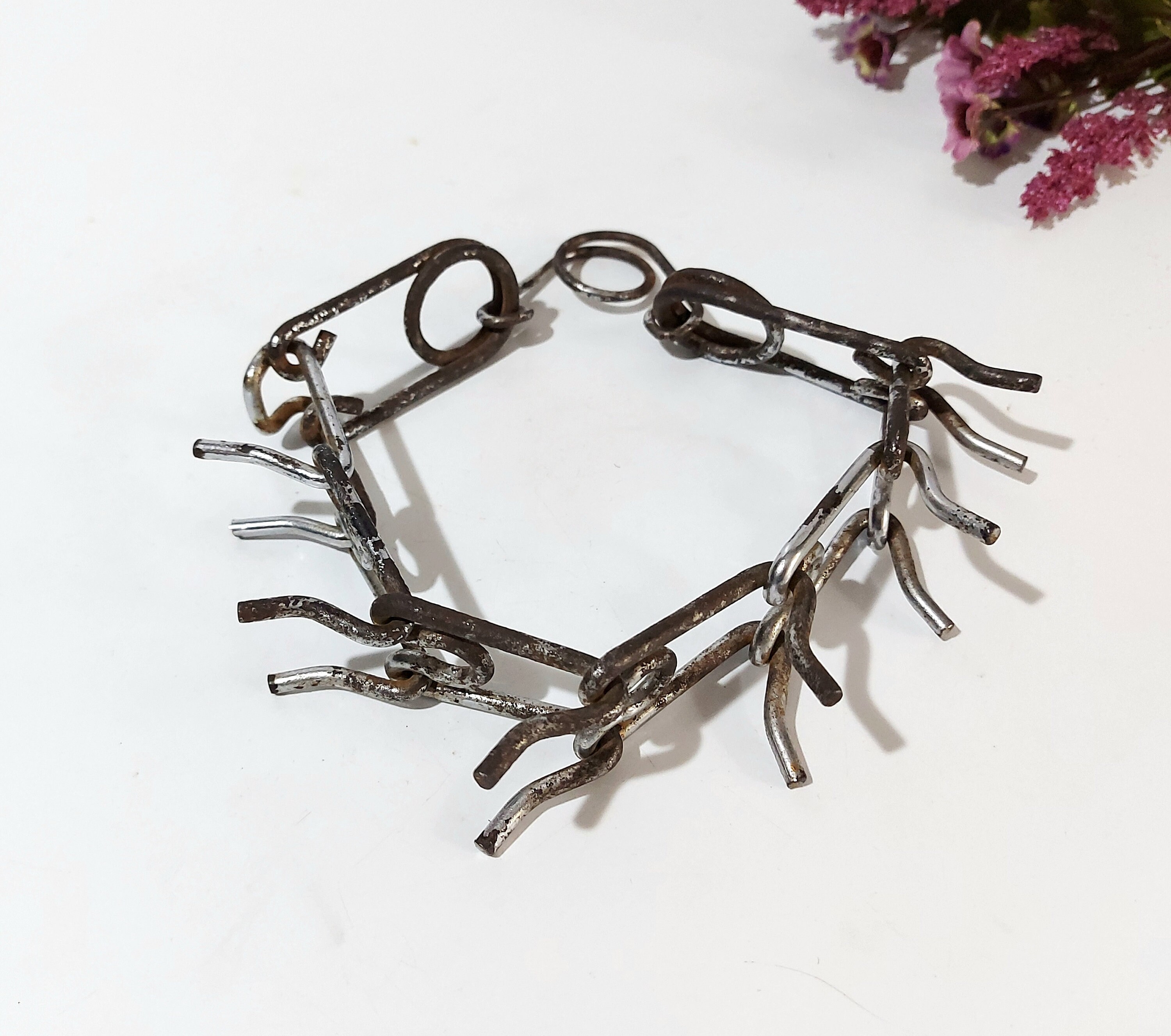 Iron Dog Collar Rusty Iron Collar With Spikes Vintage Spiky - Etsy