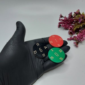 Token With Numbers Lot of 3 Chips Tokens Green Token Red - Etsy