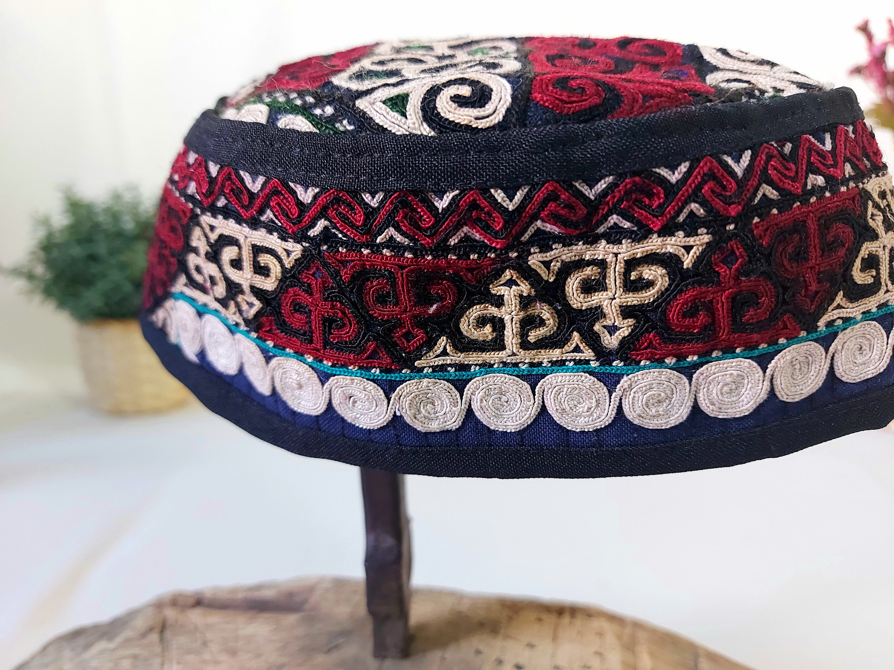 Embroidery Uzbek Hat Traditional Ethnic Cap Nomadic Folk - Etsy