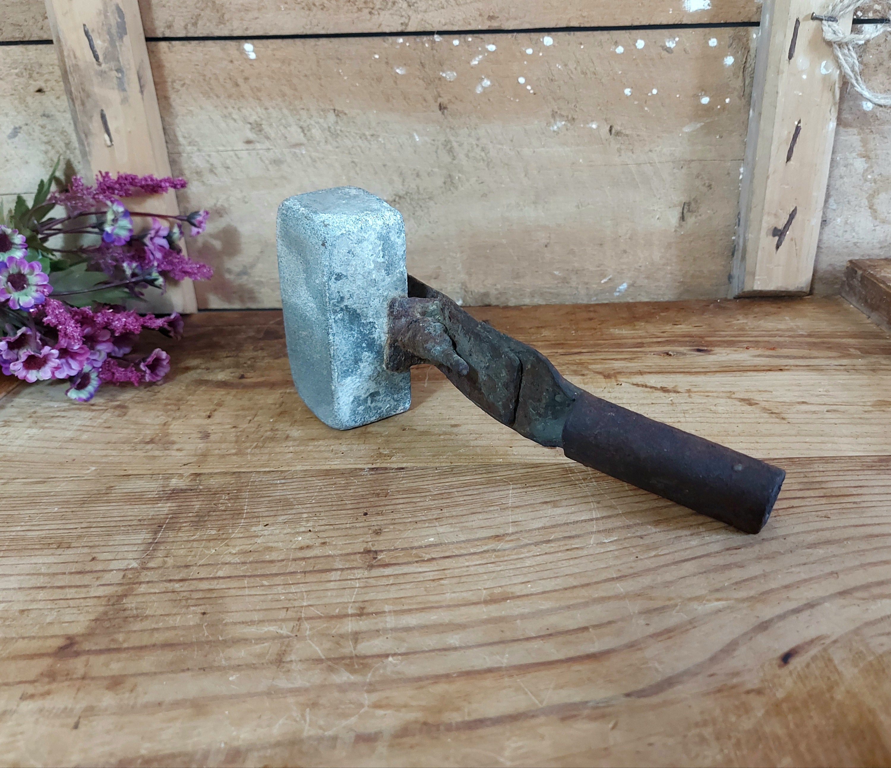 Vintage concrete HEAD Hammer iron Handle Hammer & Mallet | Etsy