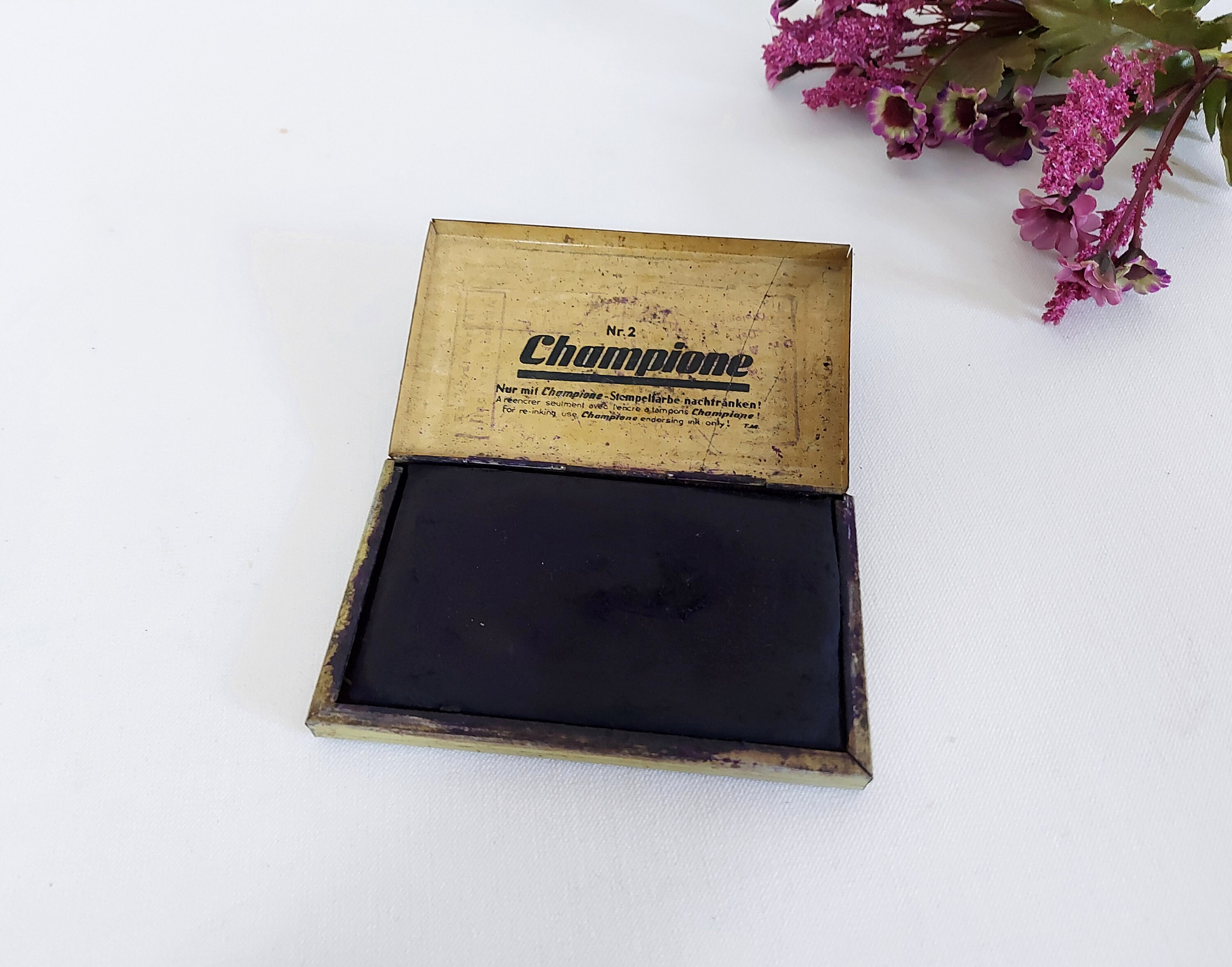 Vintage Stamp Pad Champione Tin Box İnk Box Re Ink Stamp - Etsy