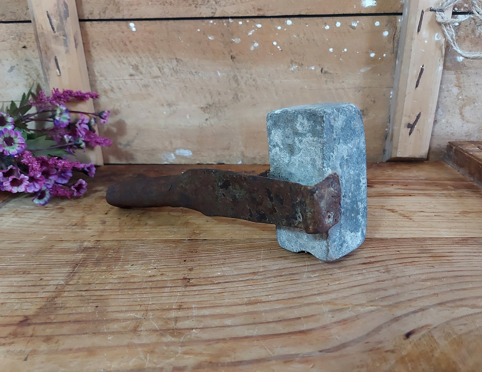 Vintage concrete HEAD Hammer iron Handle Hammer & Mallet | Etsy
