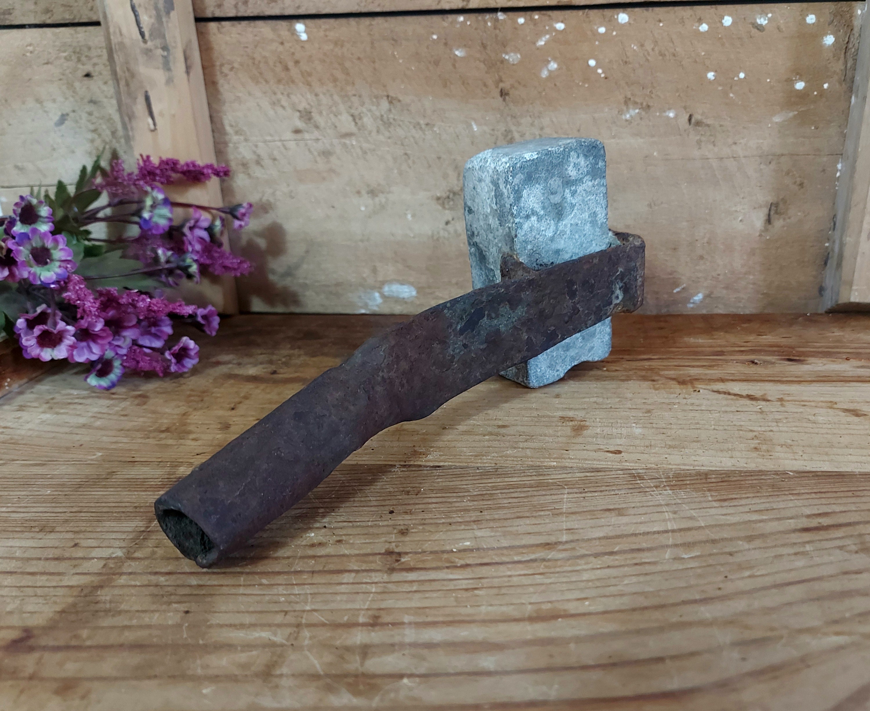 Vintage concrete HEAD Hammer iron Handle Hammer & Mallet | Etsy