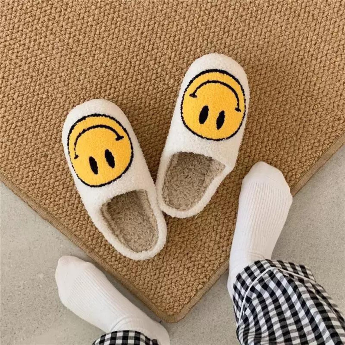 Smiley Face Slippers/ Smile Slippers/ Happy Face Slippers/ | Etsy