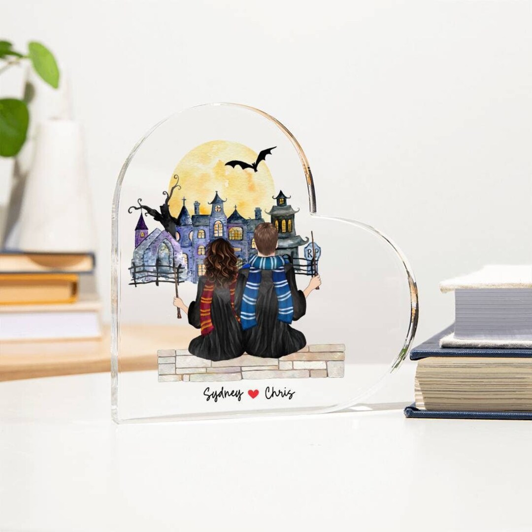 Custom Wizard Couple Acrylic Plaque-couple Heart Harry Fan Gift ...