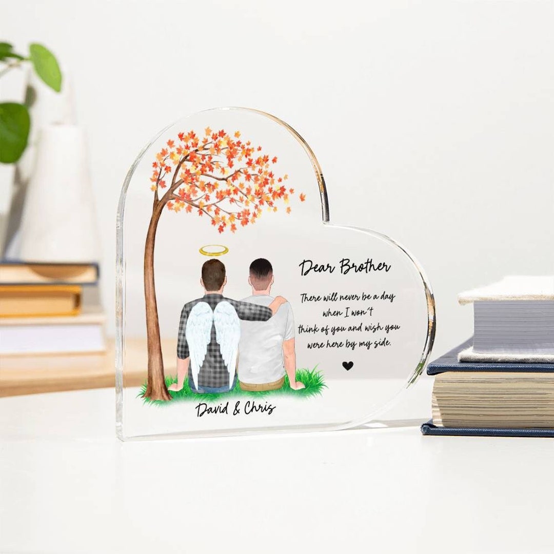 LOSS OF Brother Memorial Gift-brother in Heaven Heart Shape Acrylic ...