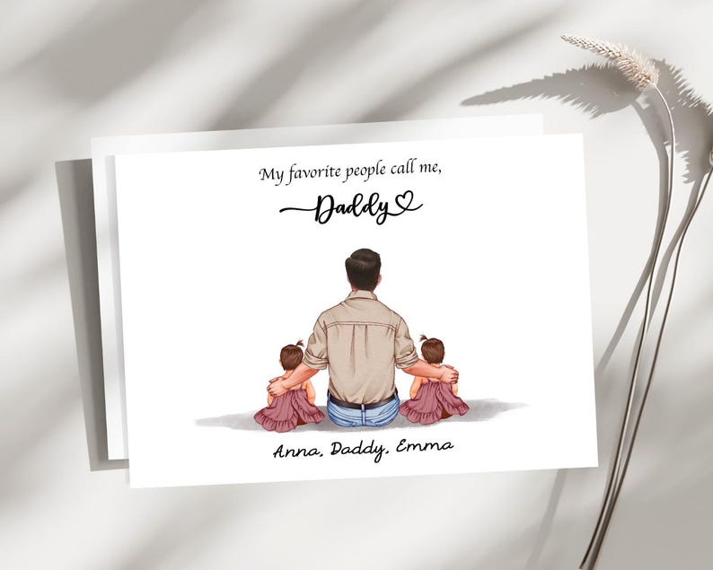 Personalised Daddy & Twins Card-gift From Twin Daughters,son-husband ...