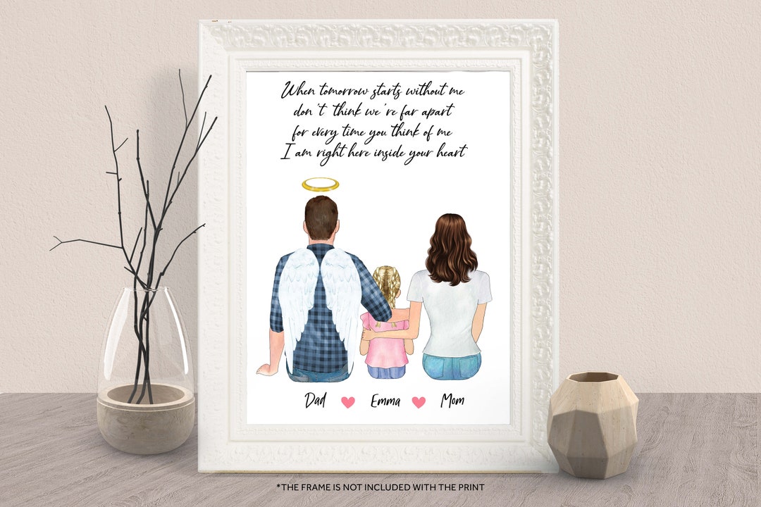 CUSTOM PARENTS MEMORIAL Print-family Memorial Print-dad in Heaven ...