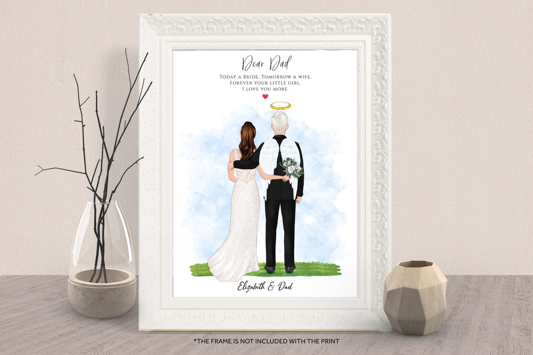WEDDING MEMORIAL Print of FATHER of the Bride-wedding Gift for Bride on ...