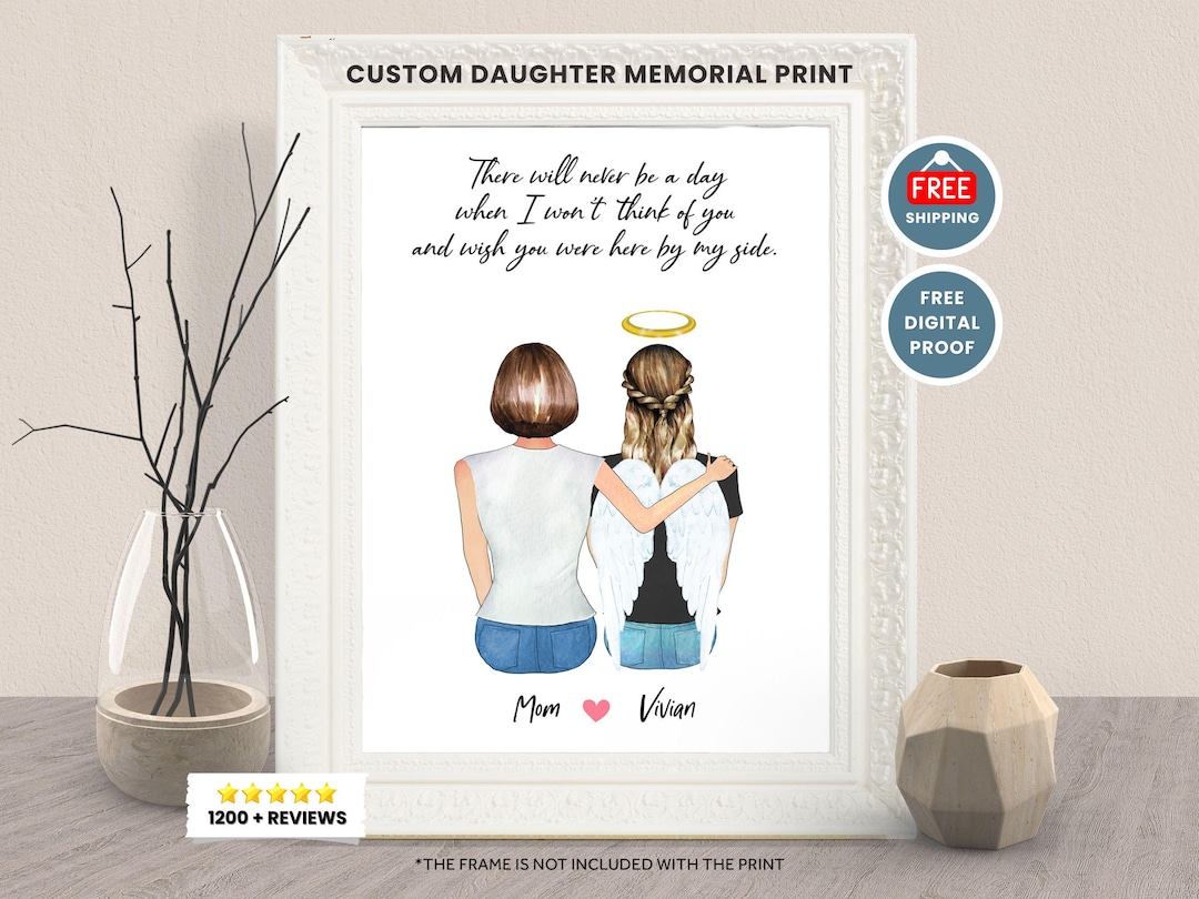 DAUGHTER IN HEAVEN Memorial Print-in Loving Memory of Angel Daughter ...