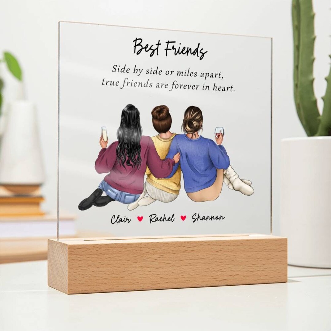 BEST FRIEND ACRYLIC Plaque-grounp of 3 Best Friends Personalized ...