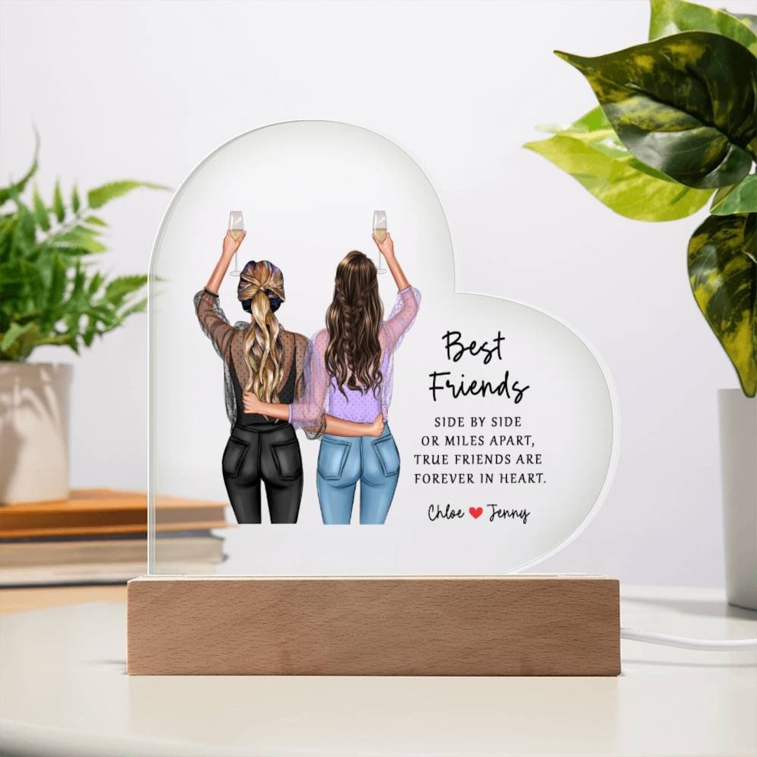 Best Friends Acrylic Plaque-best Friend Birthday Gift-friendship Heart ...