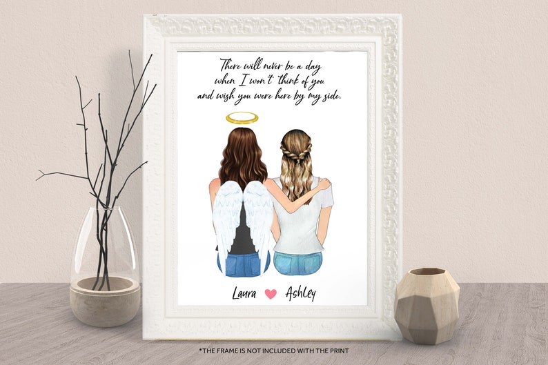 SISTER IN HEAVEN Memorial Personalized Best Friend Print-in Loving ...