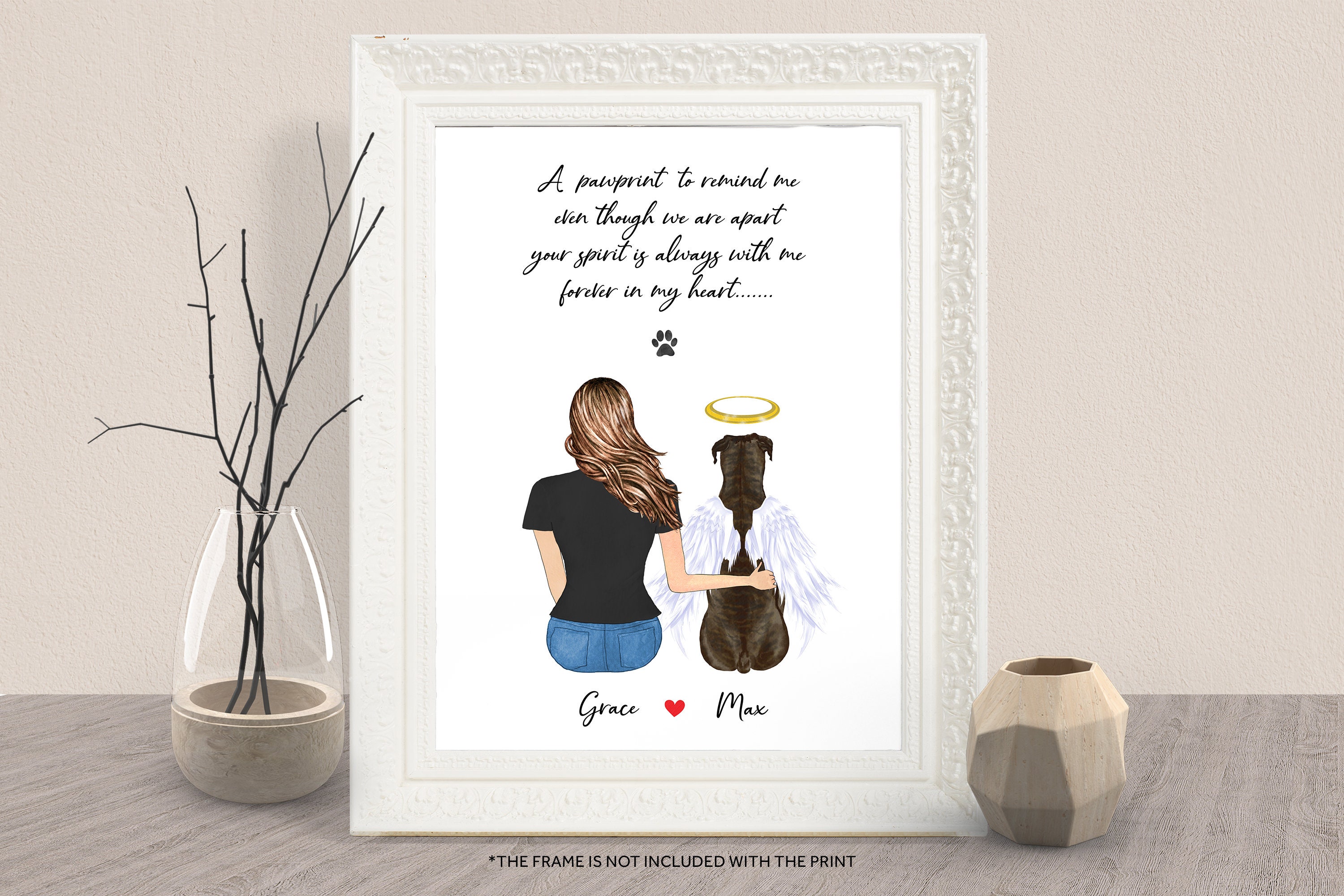 Personalised DOG MEMORIAL PRINT-in loving memory of dog-custom | Etsy