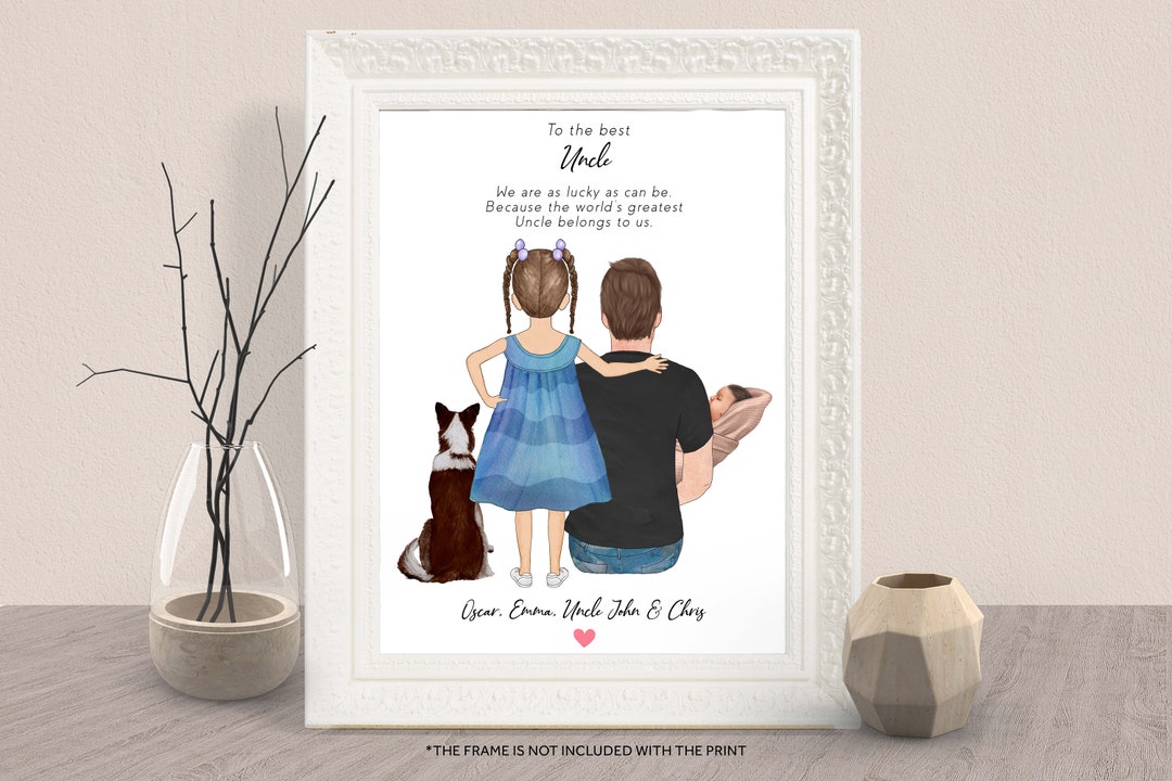 PERSONALIZED UNCLE & NIECE Gifts-custom Uncle Print-uncle Drawing-our ...