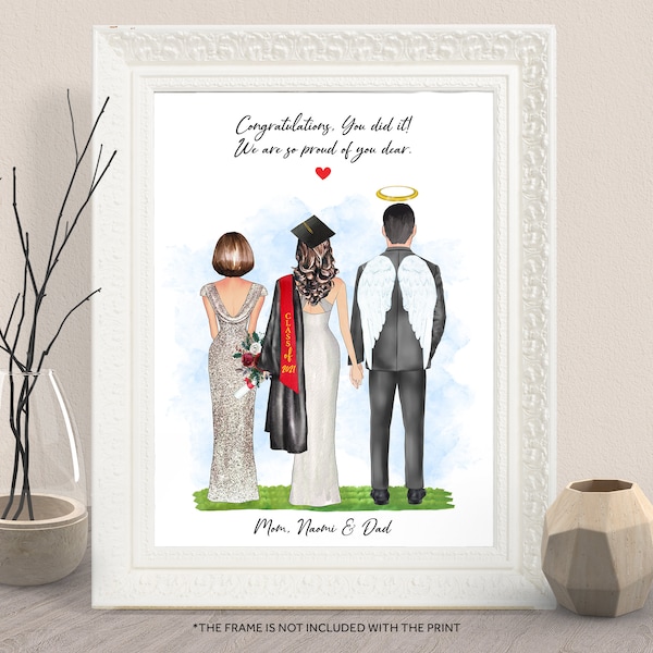 Graduation Cap Topper Dad in Heaven - Etsy