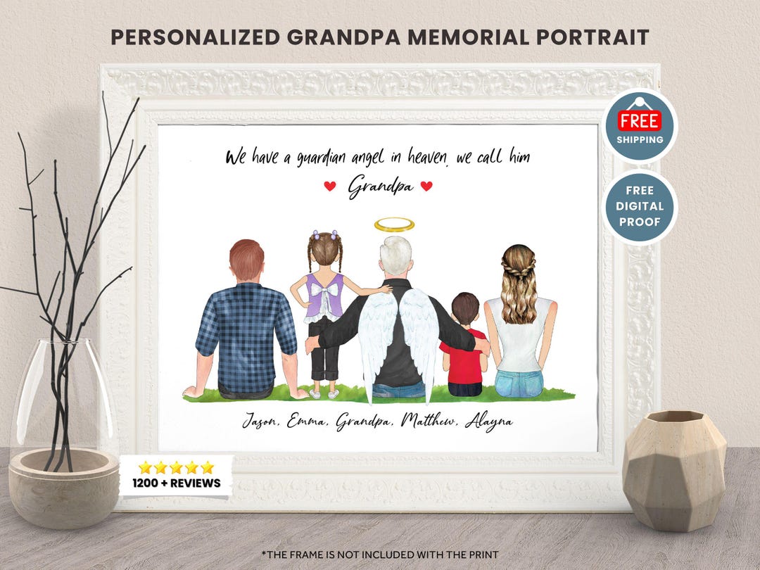 GRANDPA MEMORIAL PRINT, Digital-deceased Grandparent Memorial Print ...
