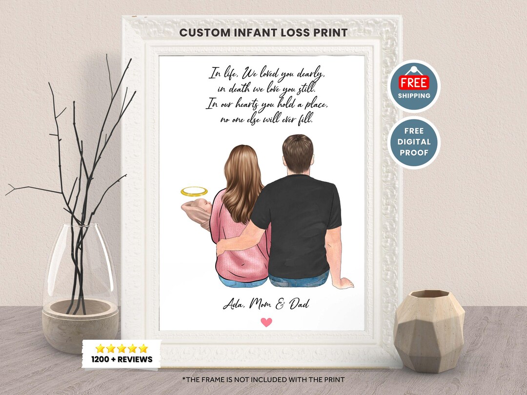 Infant Baby Loss Print-personalized Baby in Heaven Art-kid Memorial ...