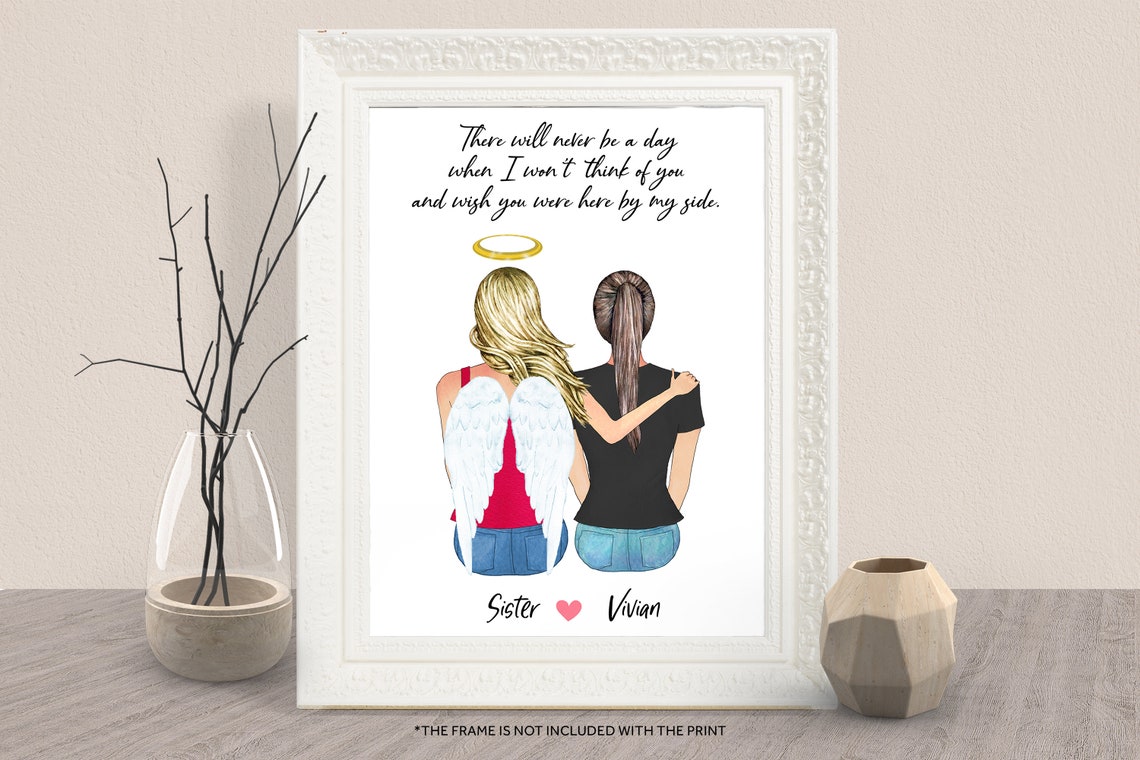 SISTER IN HEAVEN Memorial Personalized Print-in Loving Memory - Etsy