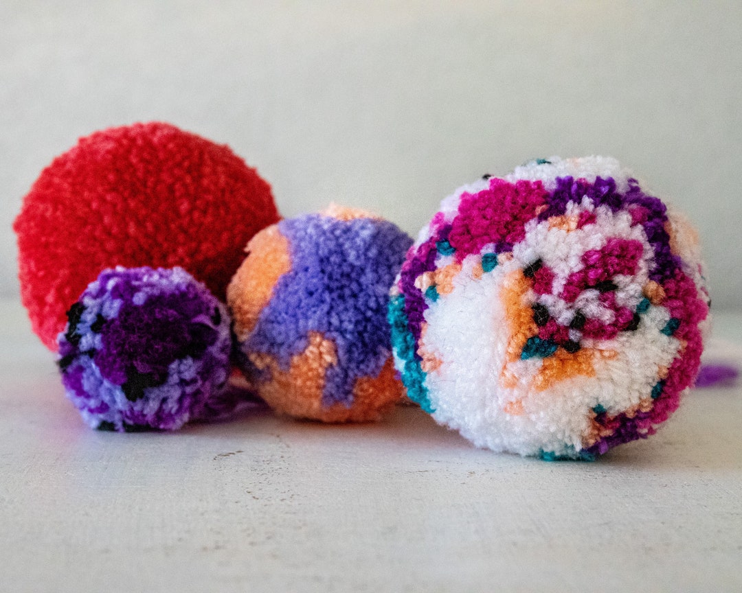 Assorted Handmade Pom Poms - Etsy