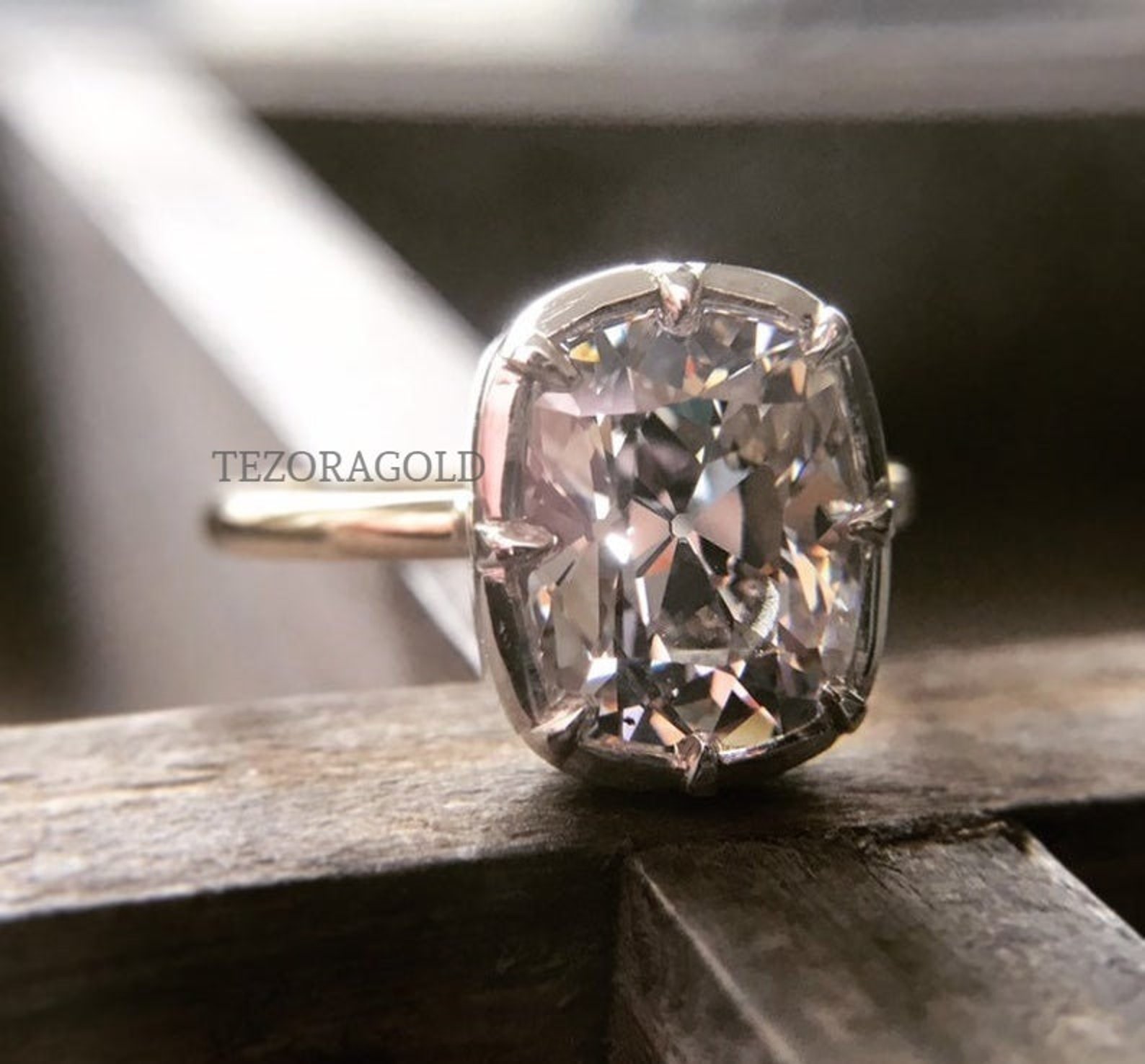 Georgian Victorian Style Engagement Ring With 3.50CT Antique - Etsy