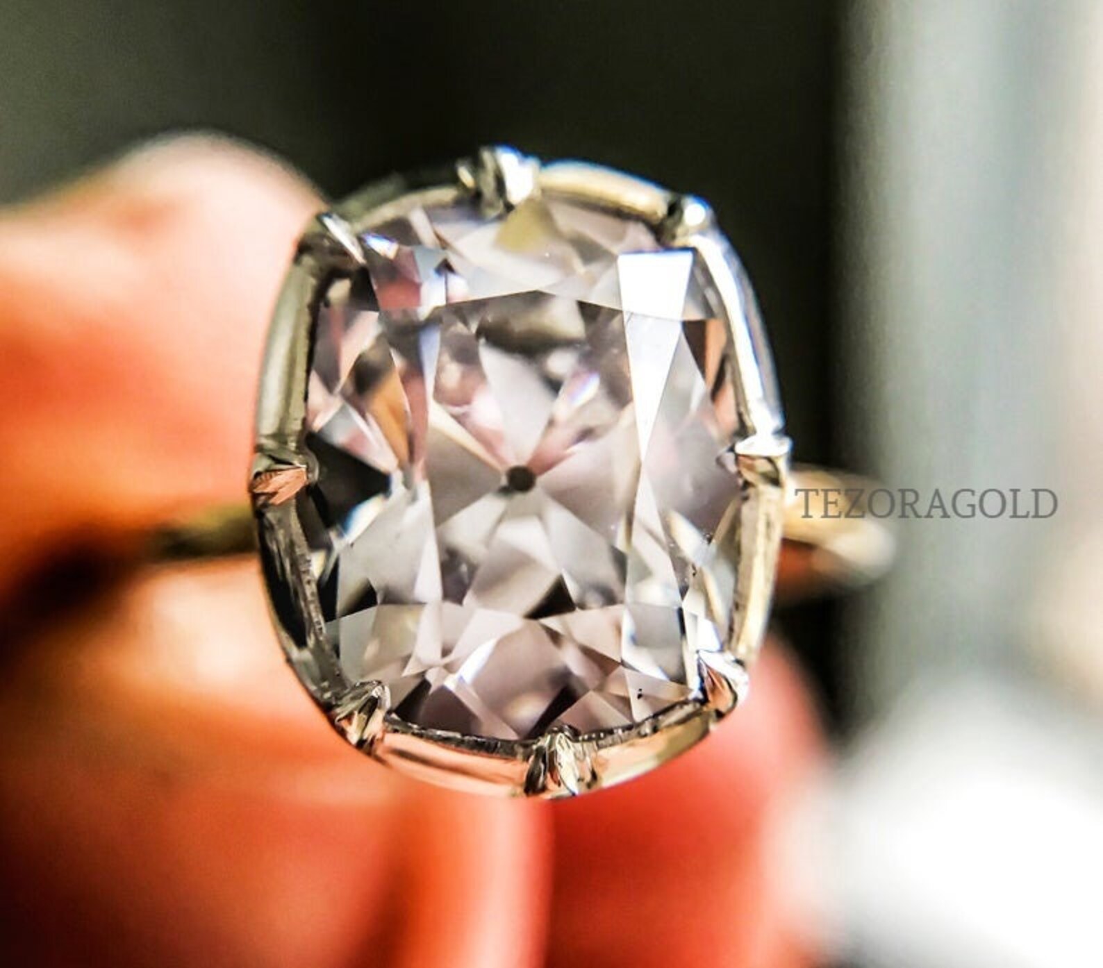 Georgian Victorian Style Engagement Ring With 3.50CT Antique - Etsy