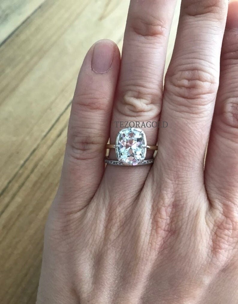 Georgian Victorian Style Engagement Ring With 3.50CT Antique | Etsy