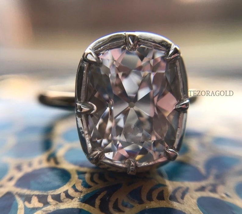 Georgian Victorian Style Engagement Ring With 3.50CT Antique | Etsy