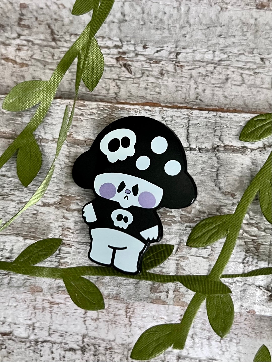 Mosh Mushroom Pin , Skeleton Enamel Pin , Hard Enamel Pin , Halloween ...