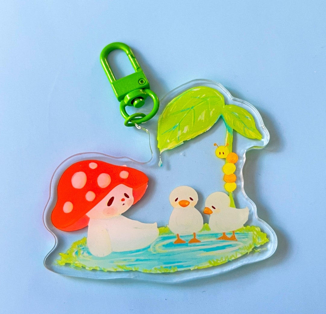 Mushroom Keychain , Mushroom Art , Mushroom Accessories. Acrylic ...