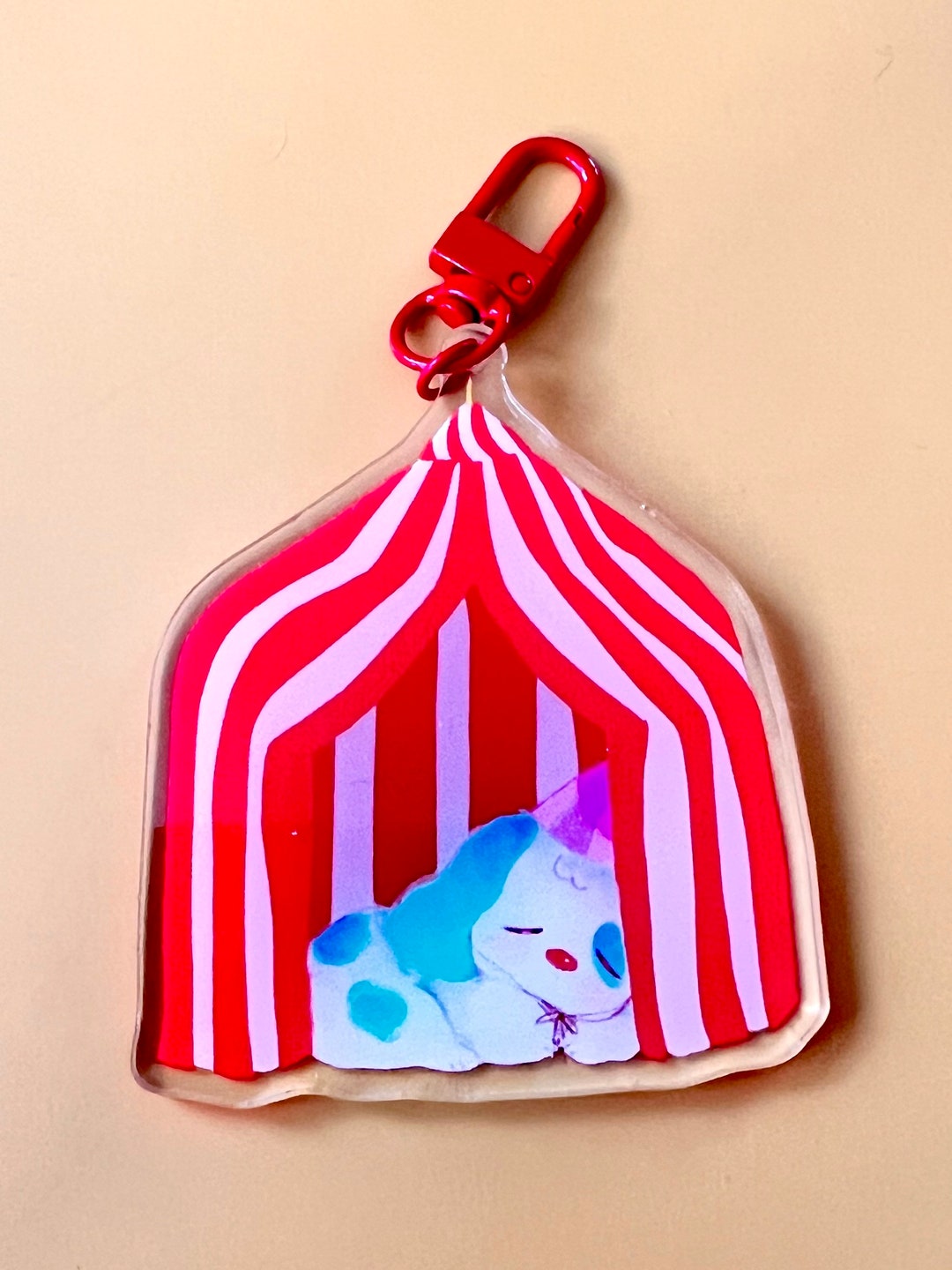 Clown Keychain , Dog Art , Clown Accessories. Acrylic Keychain , Dog ...