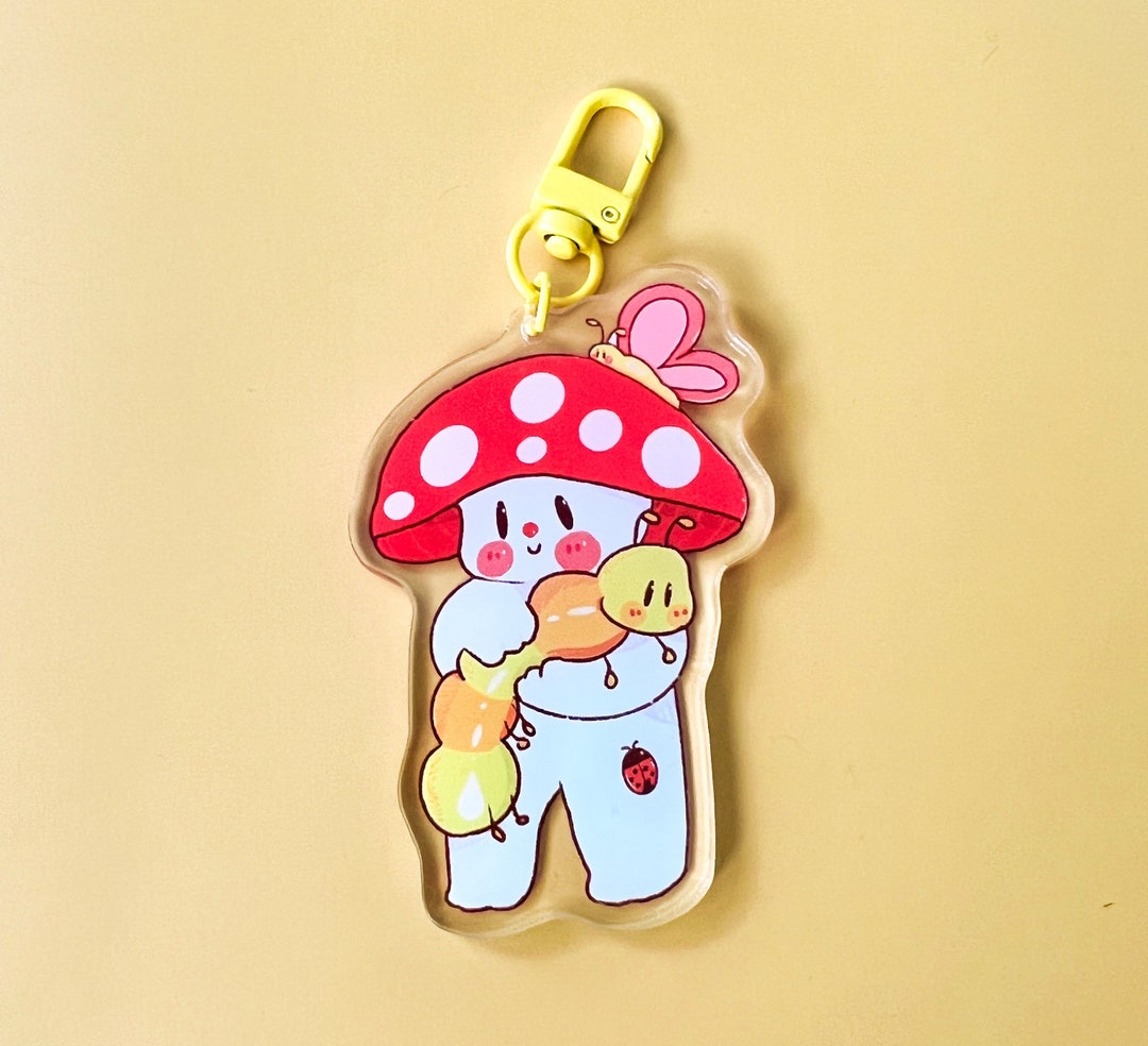 Mushroom Keychain , Mushroom Art , Mushroom Accessories. Acrylic ...