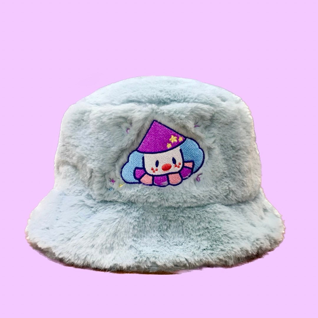 Fluffy Bucket Hat , Blue Bucket Hat, Clown Fashion , Clowncore Fashion ...
