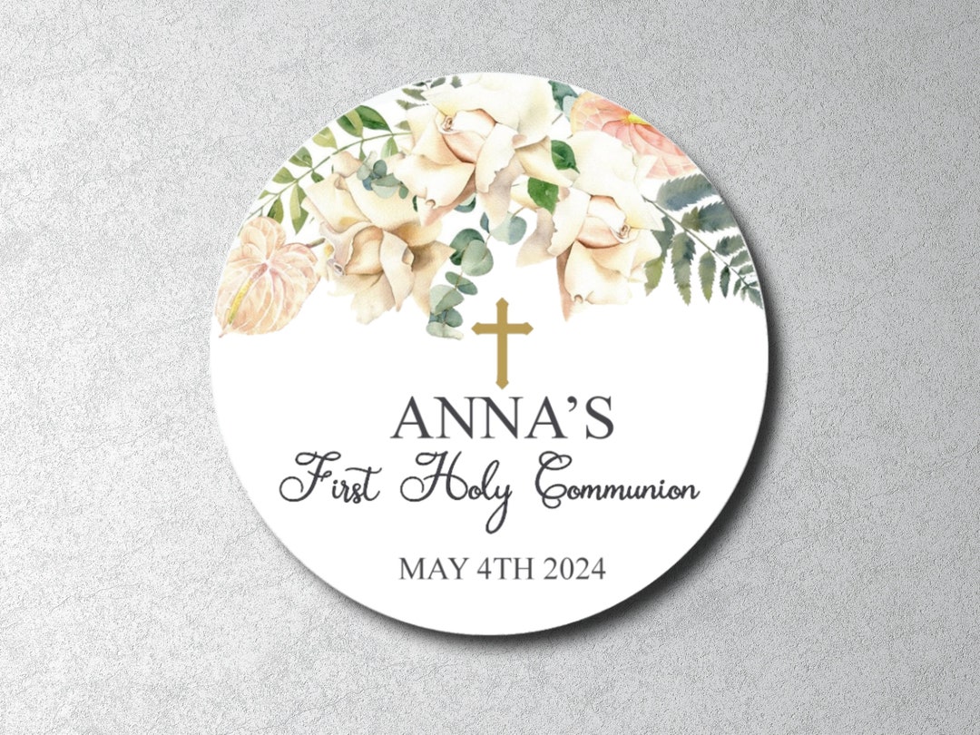 24 Personalised Communion Stickers, First Holy Communion, Confirmation ...