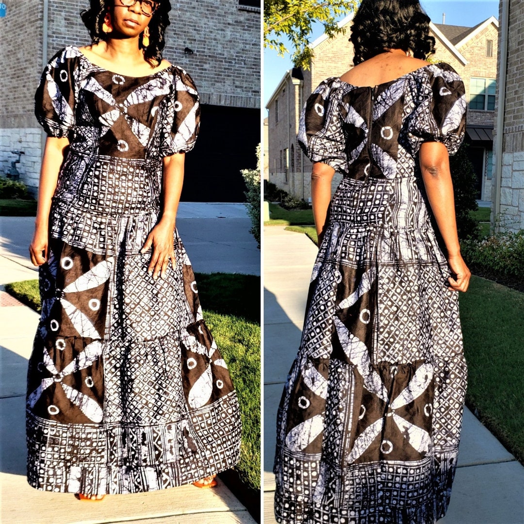 Indigo Tie Dye Maxi Dress. Adire Eleko Dress. Tiered Summer - Etsy