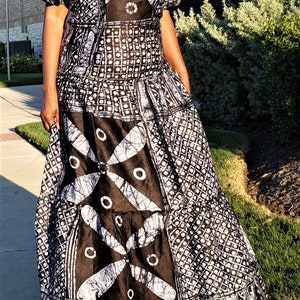 Indigo Tie Dye Maxi Dress. Adire Eleko Dress. Tiered Summer Dress. Long ...