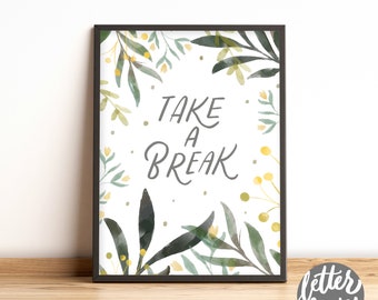 Take a Break Poster - Etsy