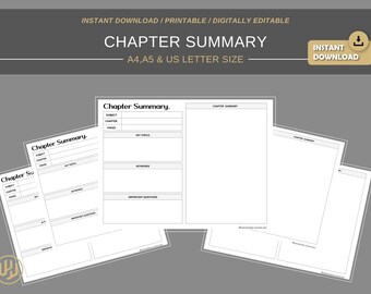Article Summary Summary Tool Printable PDF Minimalist Digital Planner ...