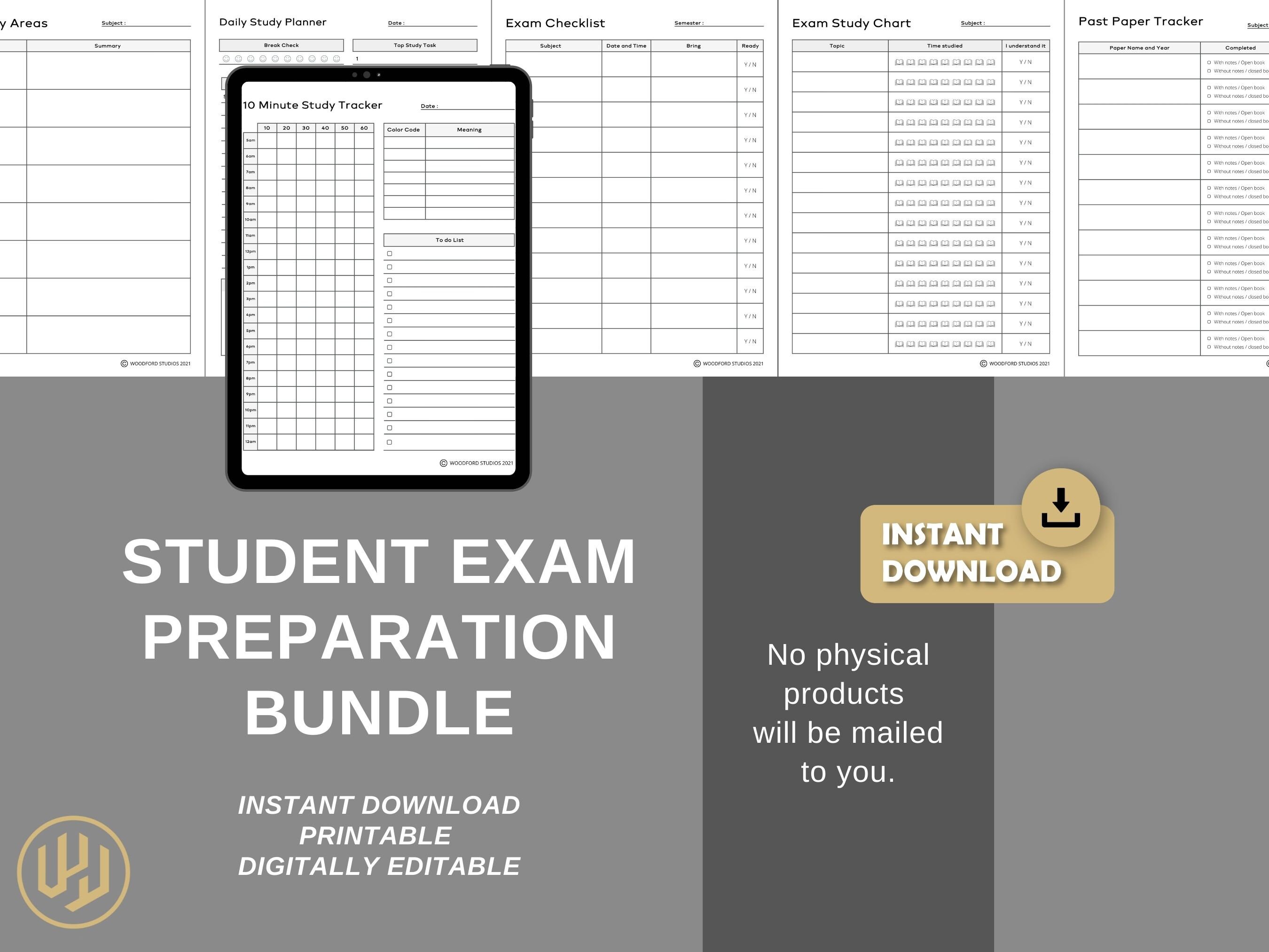 Student Exam Prep Finals Printable | Digital Planner | Instant Download ...