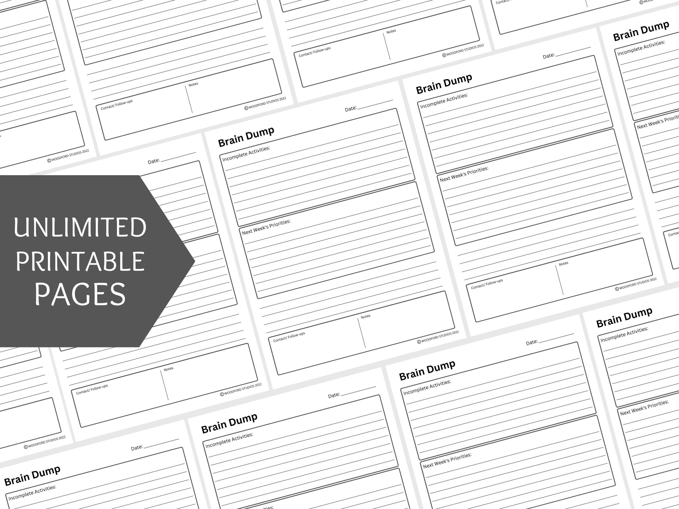 Brain Dump Daily Printable Planner Digital Planner Instant Download ...