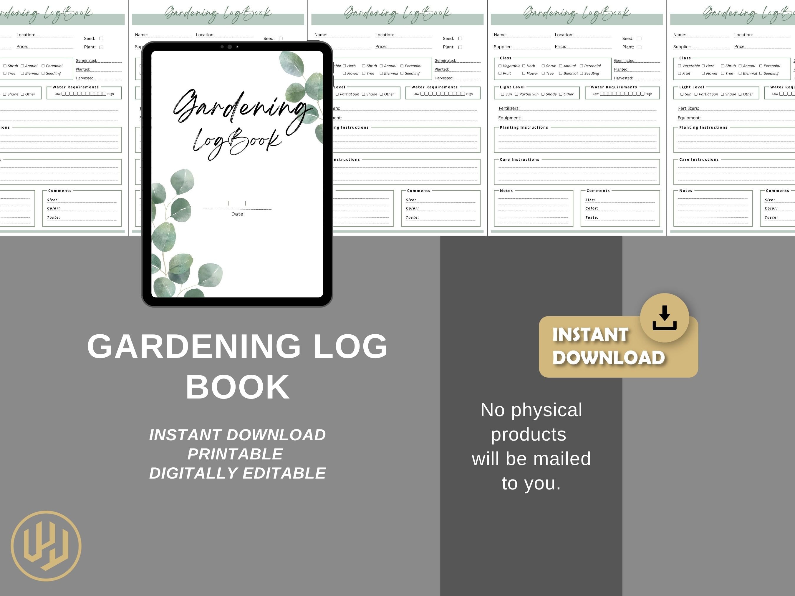 Garden Organizer | Printable Pdf | Plants Records | Garden Planner ...
