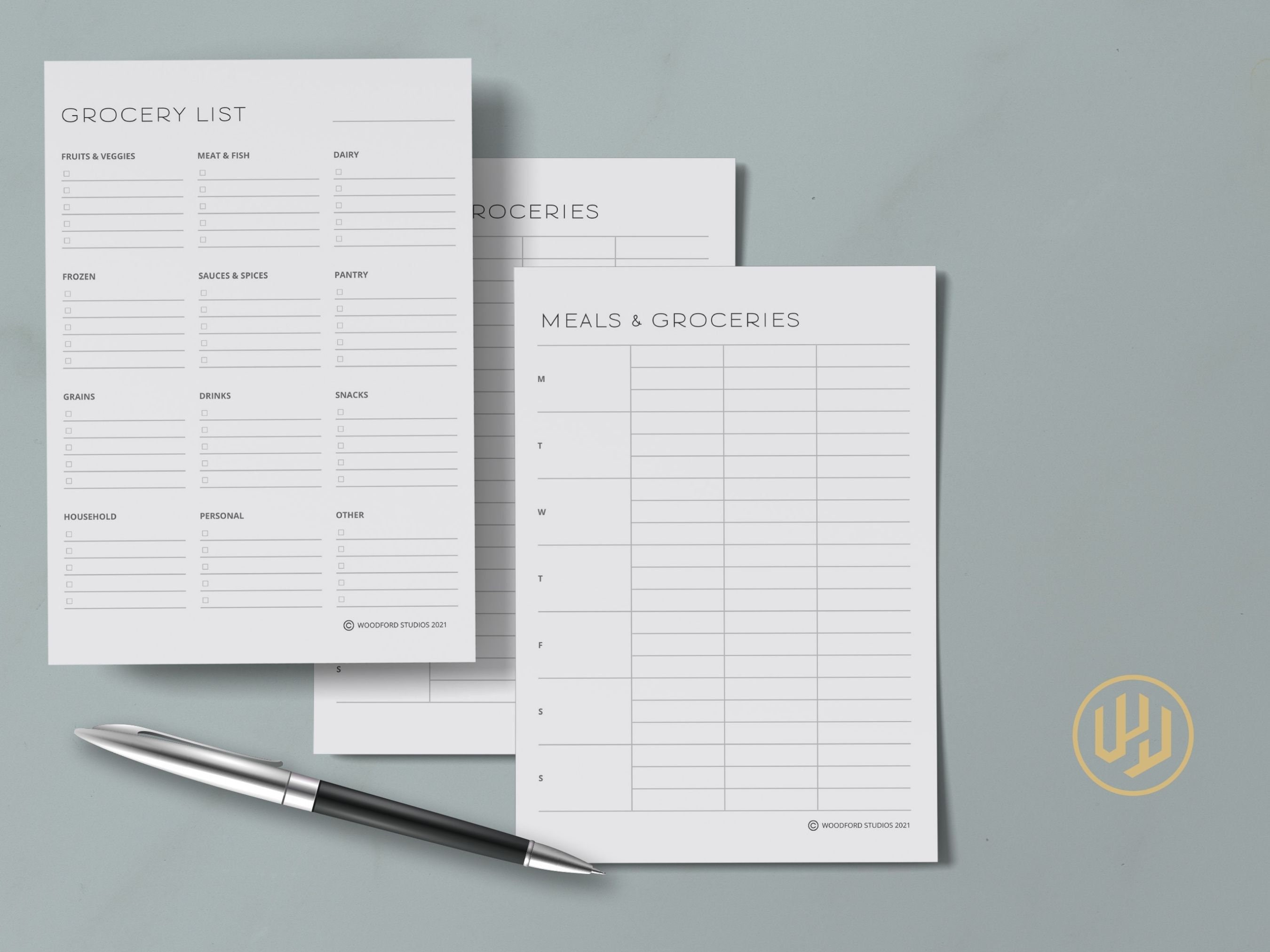 Meal Planner Grocery List Printable | Digital Planner | Instant ...