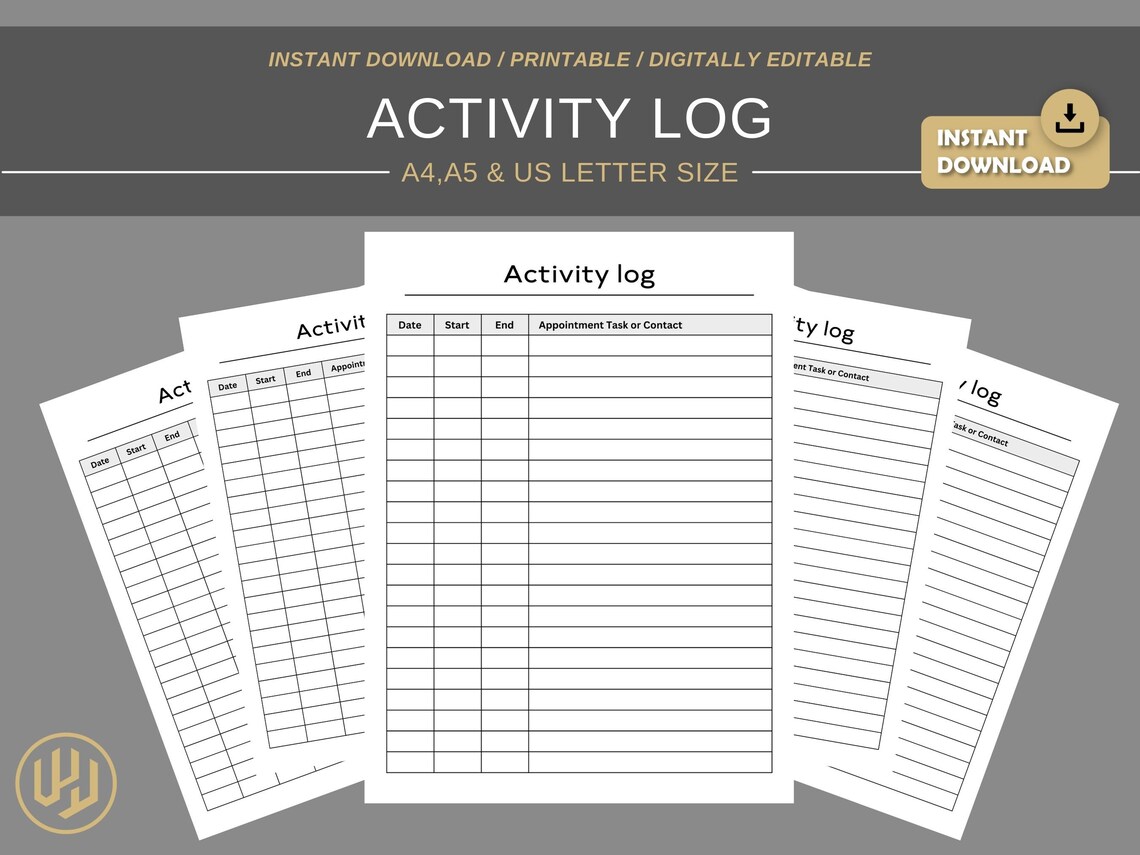 Activity Log Activity Tracker Template Activity and Follow-up Template ...