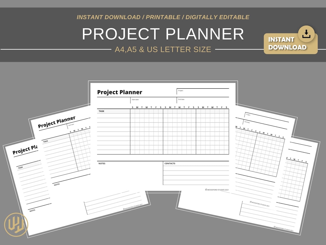 Project Planner Printable Planner Digital Planner Instant Download ...