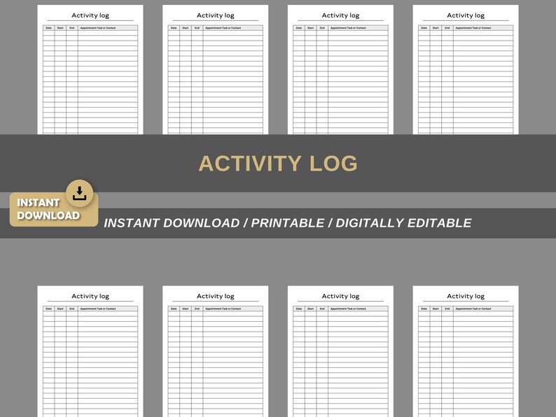 Activity Log Activity Tracker Template Activity and Follow-up Template ...