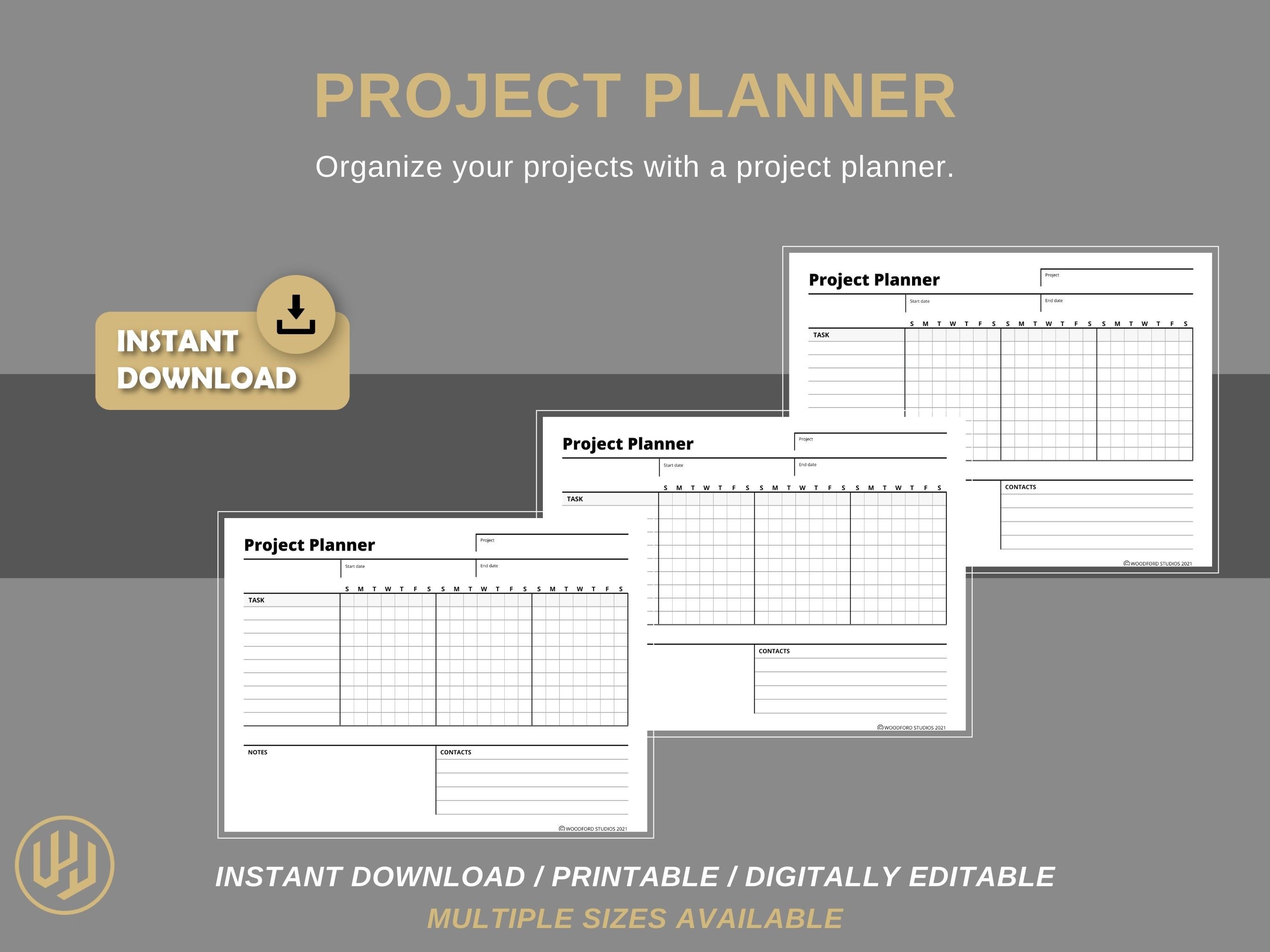 Project Planner Printable Planner Digital Planner Instant Download ...
