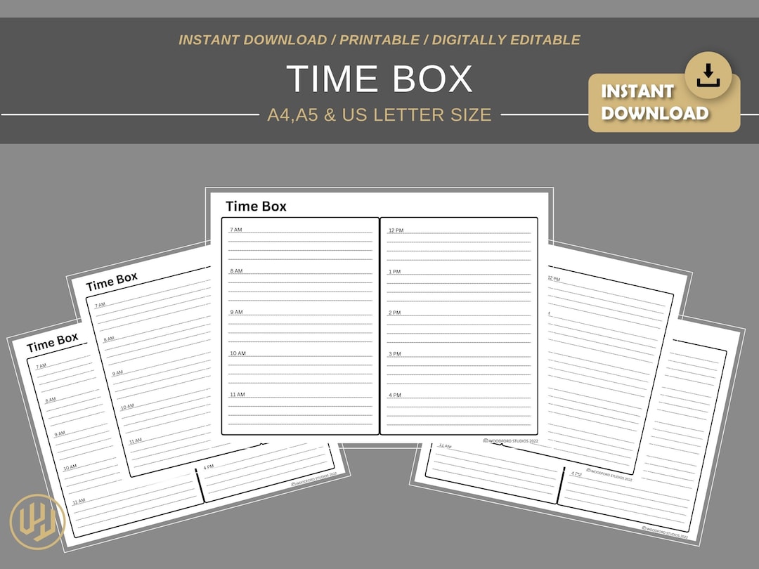 Time Box Daily Printable Planner | Digital Planner | Instant Download ...