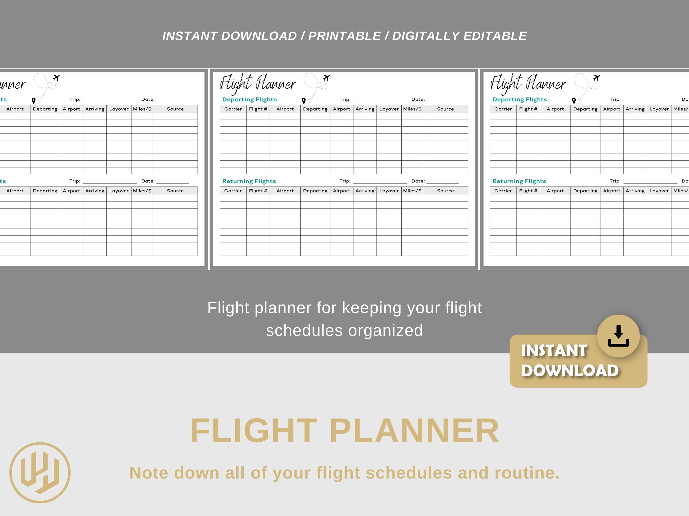 Vacation Planner | Digital Template Download | Travel Itinerary Week ...